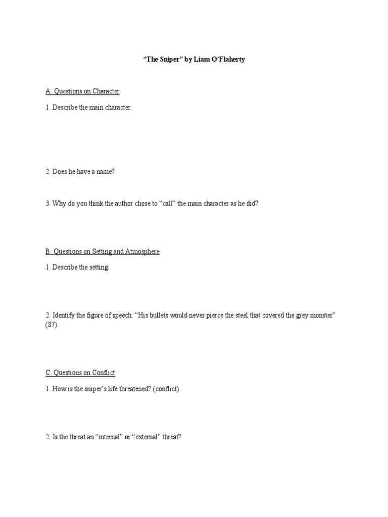 The Sniper Questions | PDF