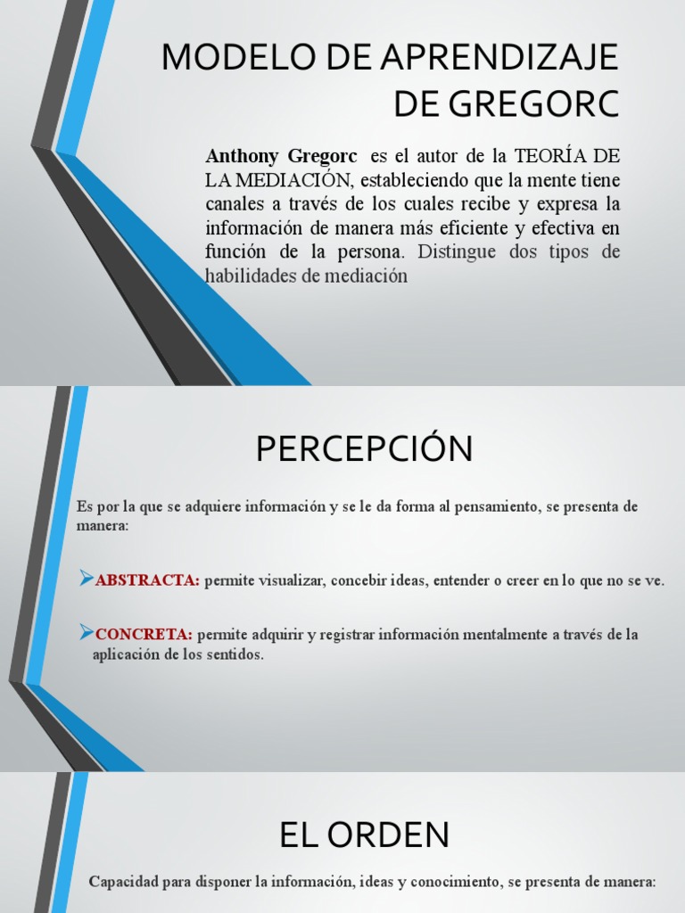 Estilos de Aprendizaje de Gregorc | PDF | Aprendizaje | Procesos mentales