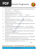 Class 10 Arithmetic Progression Practice WORKSHEET | PDF | Mathematics | Arithmetic