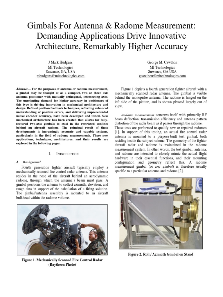 141001E - Gimbals For Antenna Radome Measurement | PDF | Rotation ...