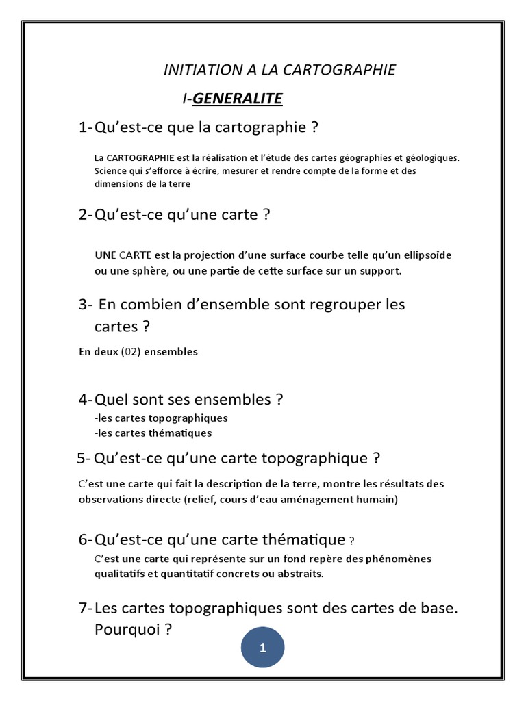 Initiation A La Cartographie | PDF | Cartographie | Topographie