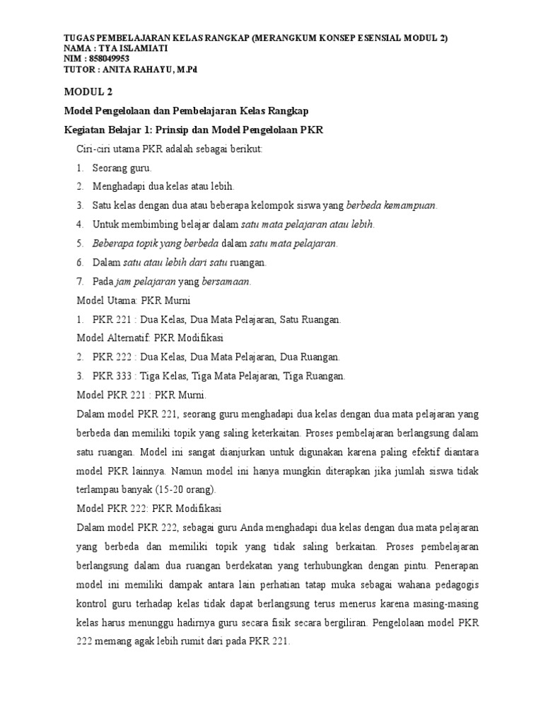 Modul 2 PKR Tya Islamiati | PDF