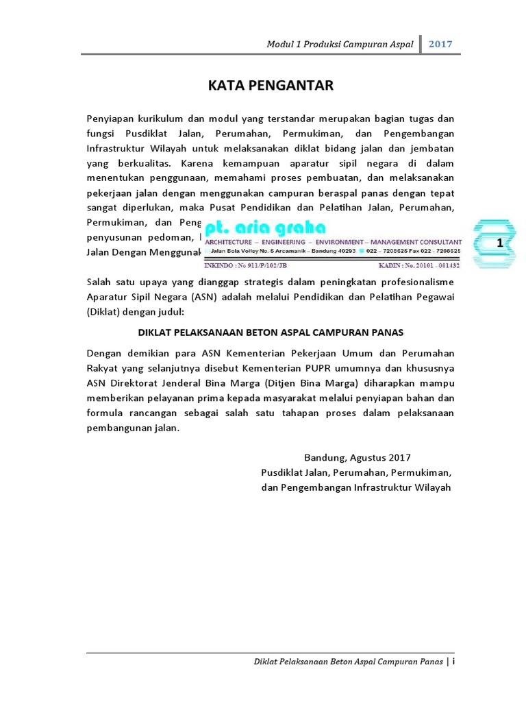 Modul 1D2 - Produksi Campuran Aspal | PDF