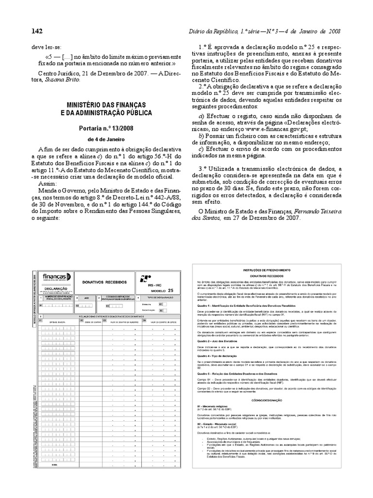 Mecenato (Declaração Modelo 25) | PDF | União Europeia