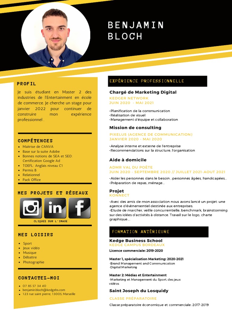 CV Benjamin Bloch | PDF | Commercialisation