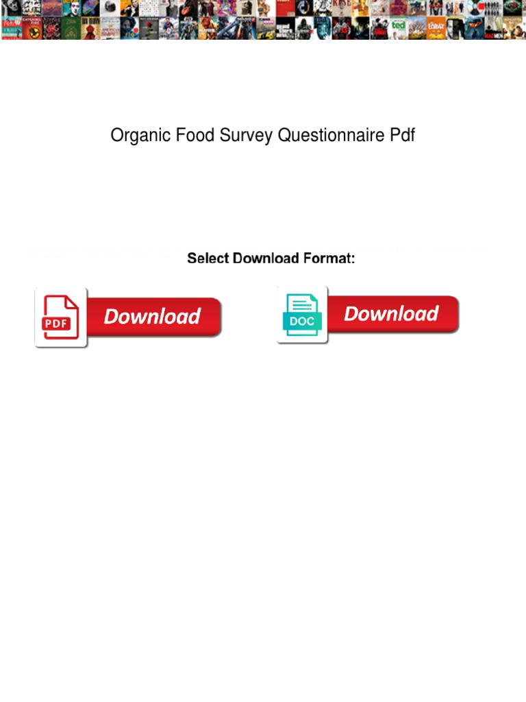 Organic Food Survey Questionnaire PDF | PDF | Organic Foods | Survey ...