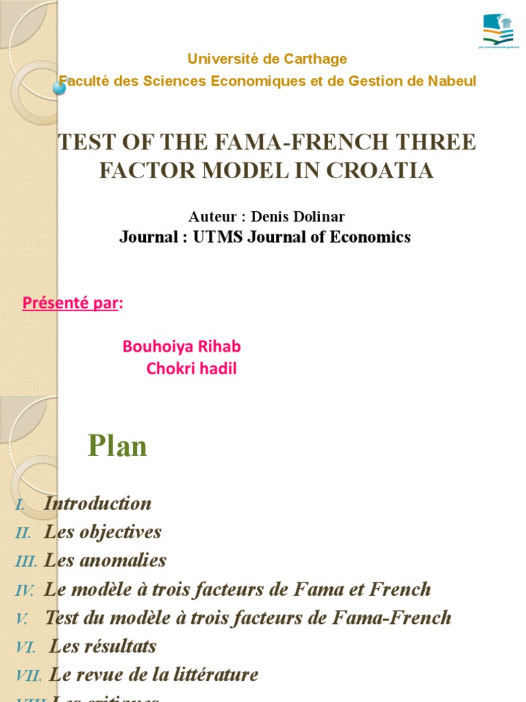 Modèle Fama French À Trois Facteurs | PDF | Modèle d'évaluation des ...