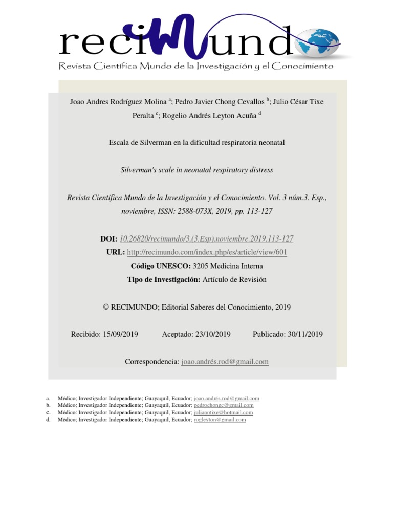 Silverman's Scale in Neonatal Respiratory Distress | PDF | Infantes ...