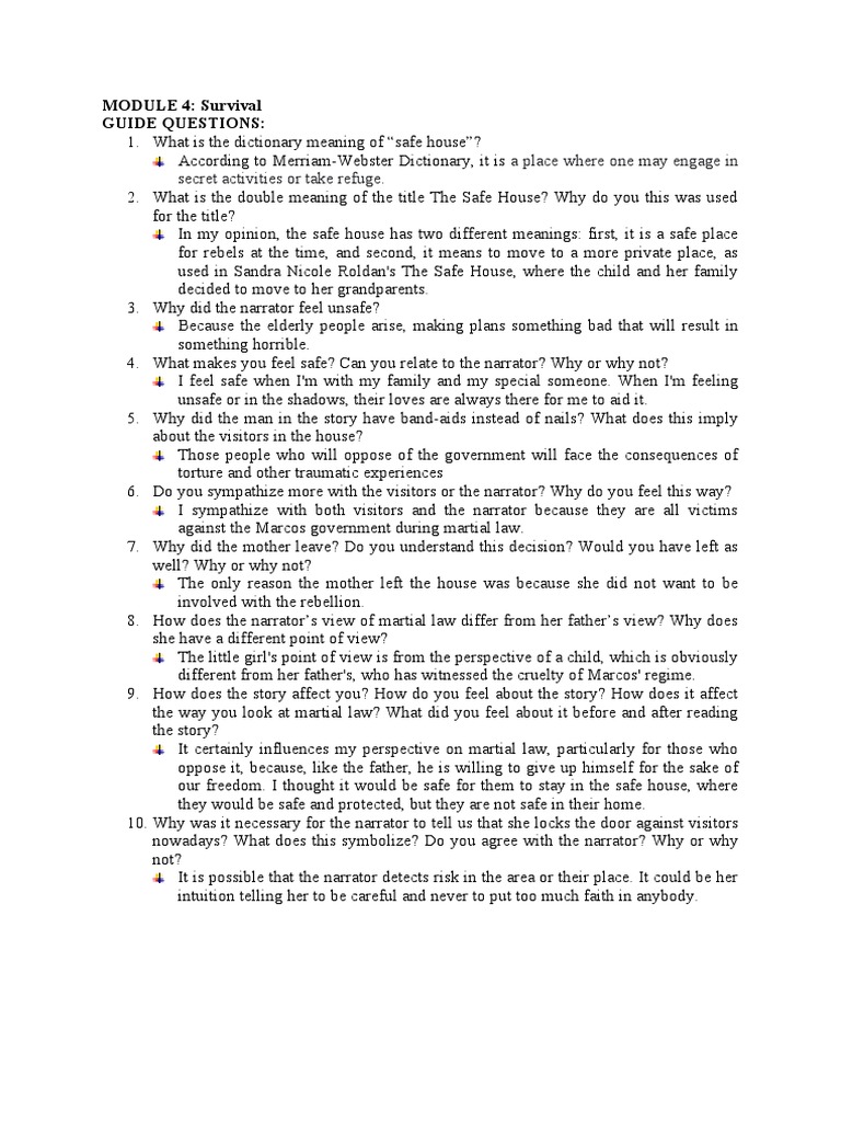 Perspectives on Safety in "The Safe House" | PDF | Narration | Social ...