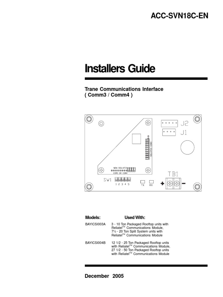 Trane TCI | PDF | Electrical Wiring | Integrated Circuit