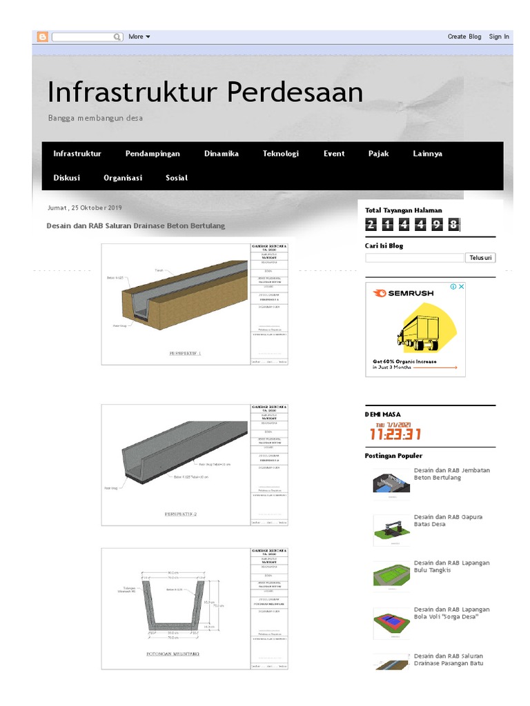 Wiryocaram Blogspot Com 2019 10 Desain Dan Rab Saluran Drainase Beton ...