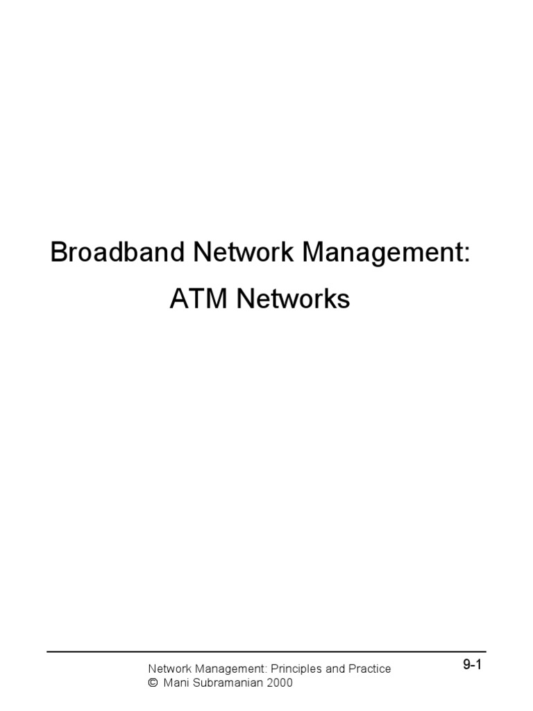 Broadband Network Management: ATM Networks | PDF | Computer Network | Asynchronous Transfer Mode