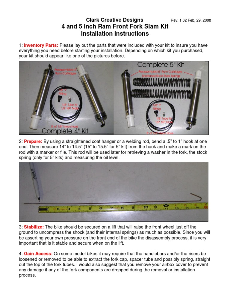 Front Fork Instructions Harley Davidson | PDF | Manufactured Goods ...