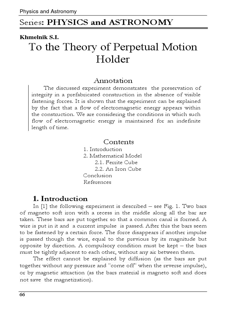 To The Theory of Perpetual Motion Holder | PDF | Electromagnetic ...