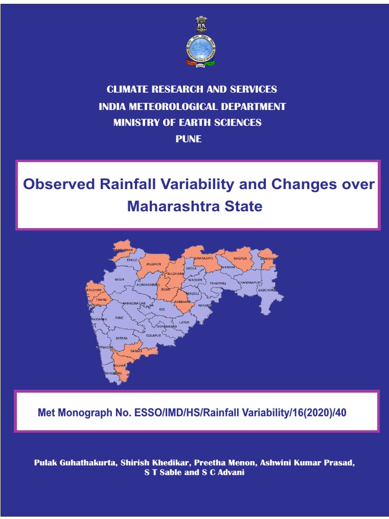 Observed Rainfall Variability and Changes Over Maharashtra State | PDF ...
