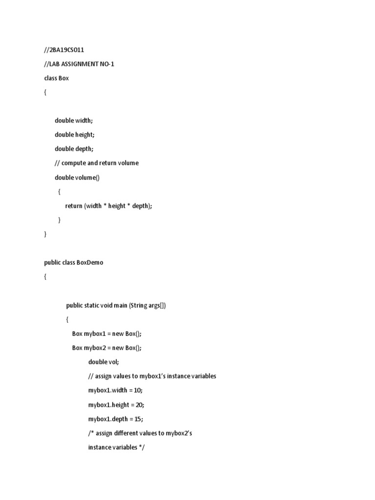 2BA19CS011 Javalab-Merged | PDF | Boolean Data Type | Programming