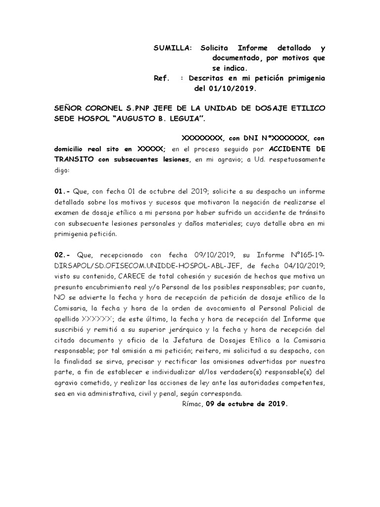 Ejemplo De Informe De Investigación Policial Vista De Modelo