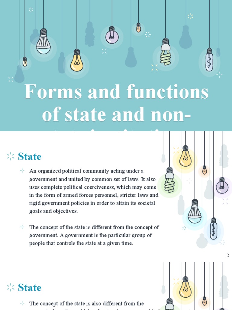 Forms and Functions of State and Non-State Institutions | PDF | State ...