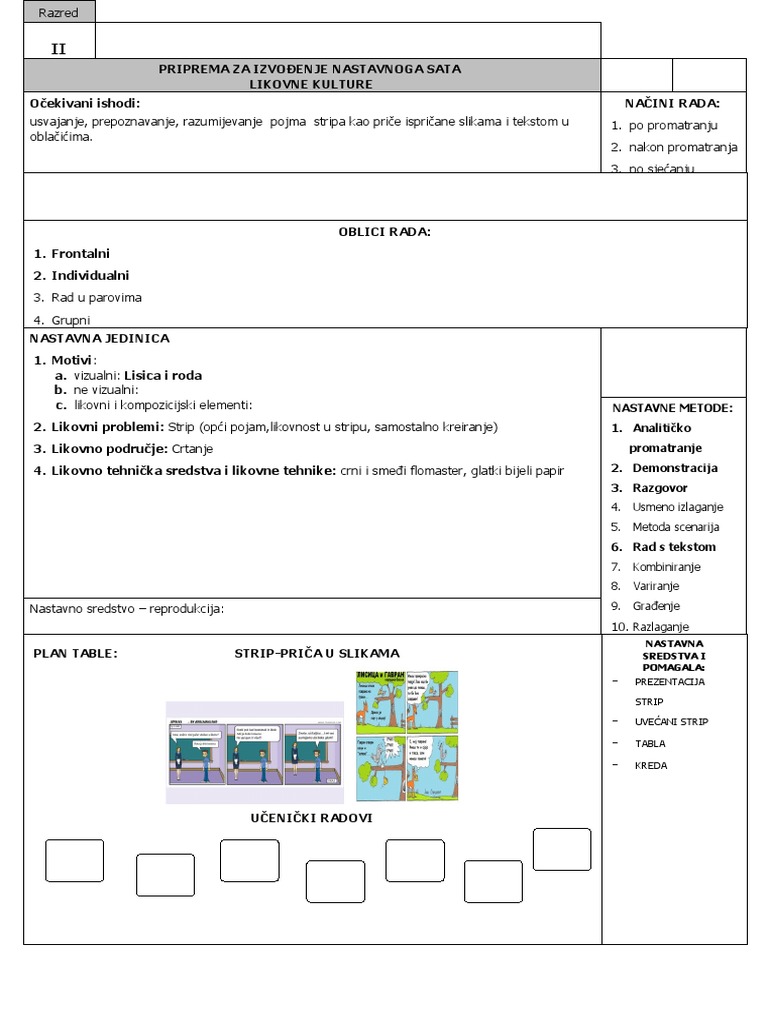 Likovna Kultura - Strip - Priprema | PDF