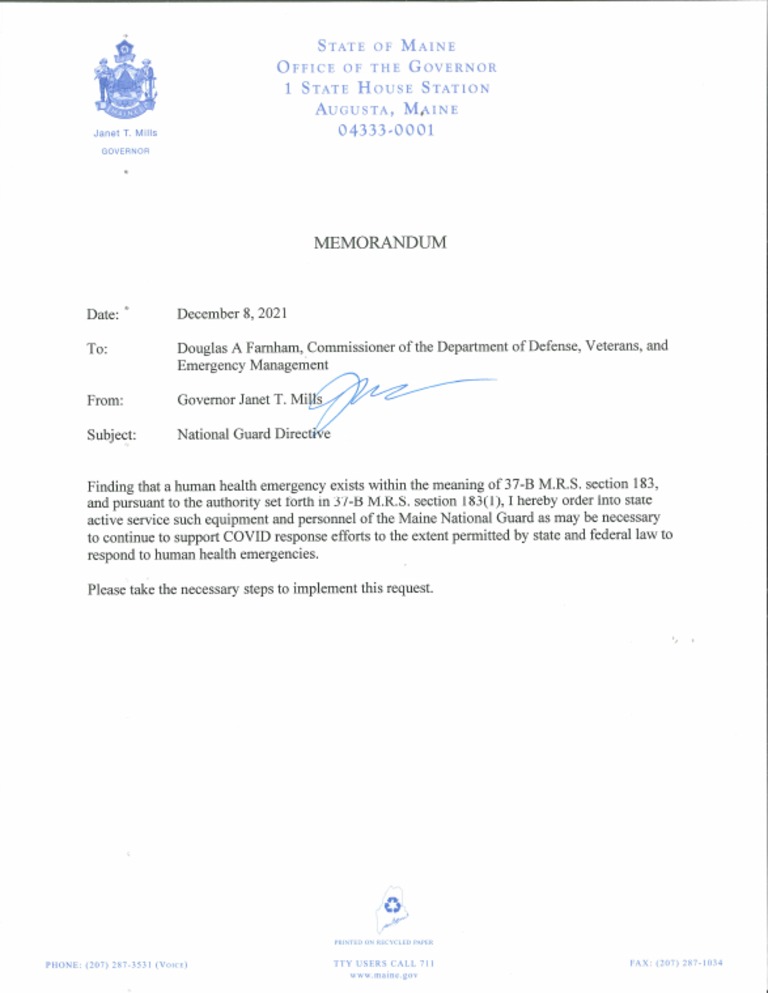 National Guard Memorandum | PDF