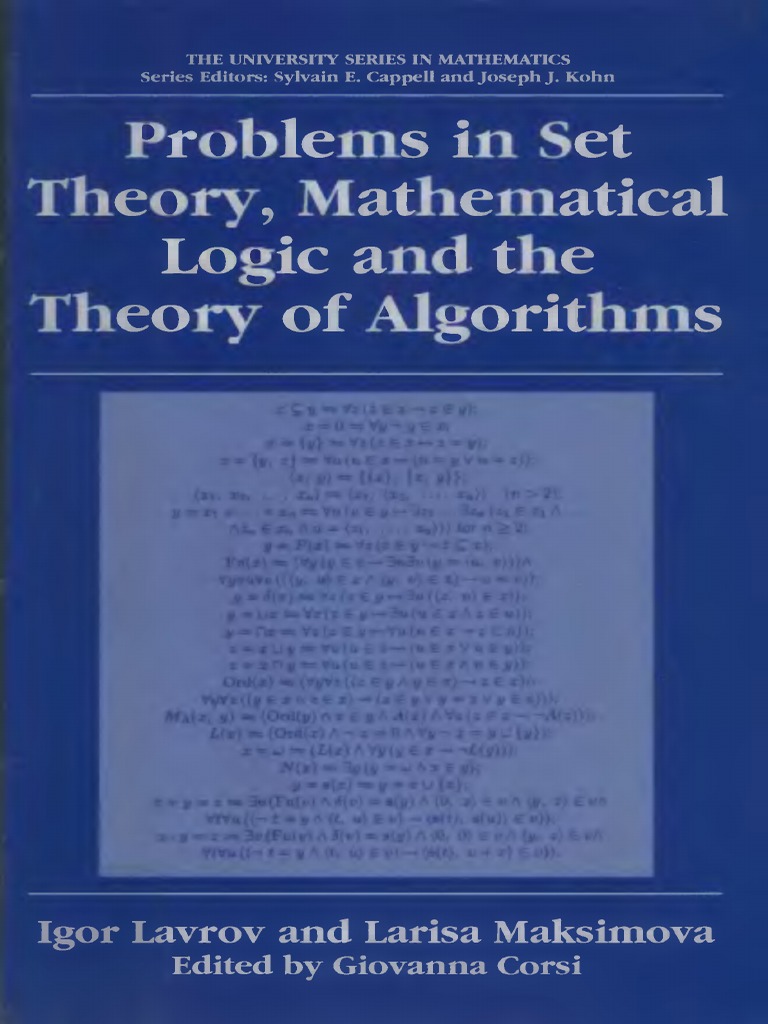 Lavrov Maksimova Corsi Problems in Set Theory Mathematical Logic and The Theory of Algorithms | PDF