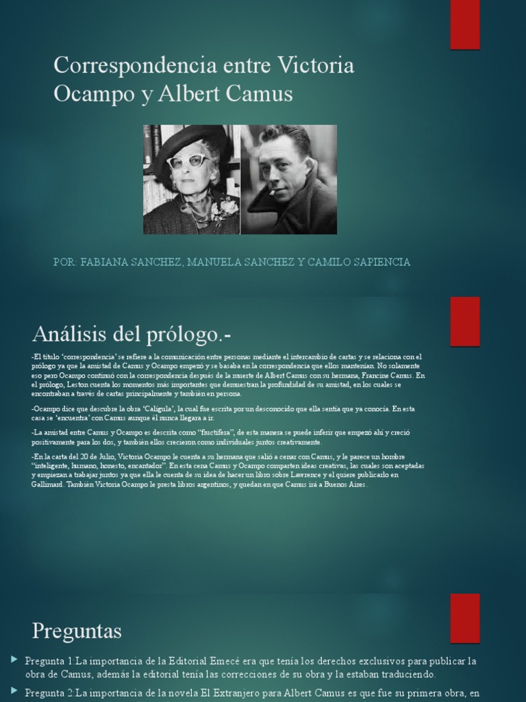 Correspondencia Entre Victoria Ocampo y Albert Camus | PDF | Albert ...