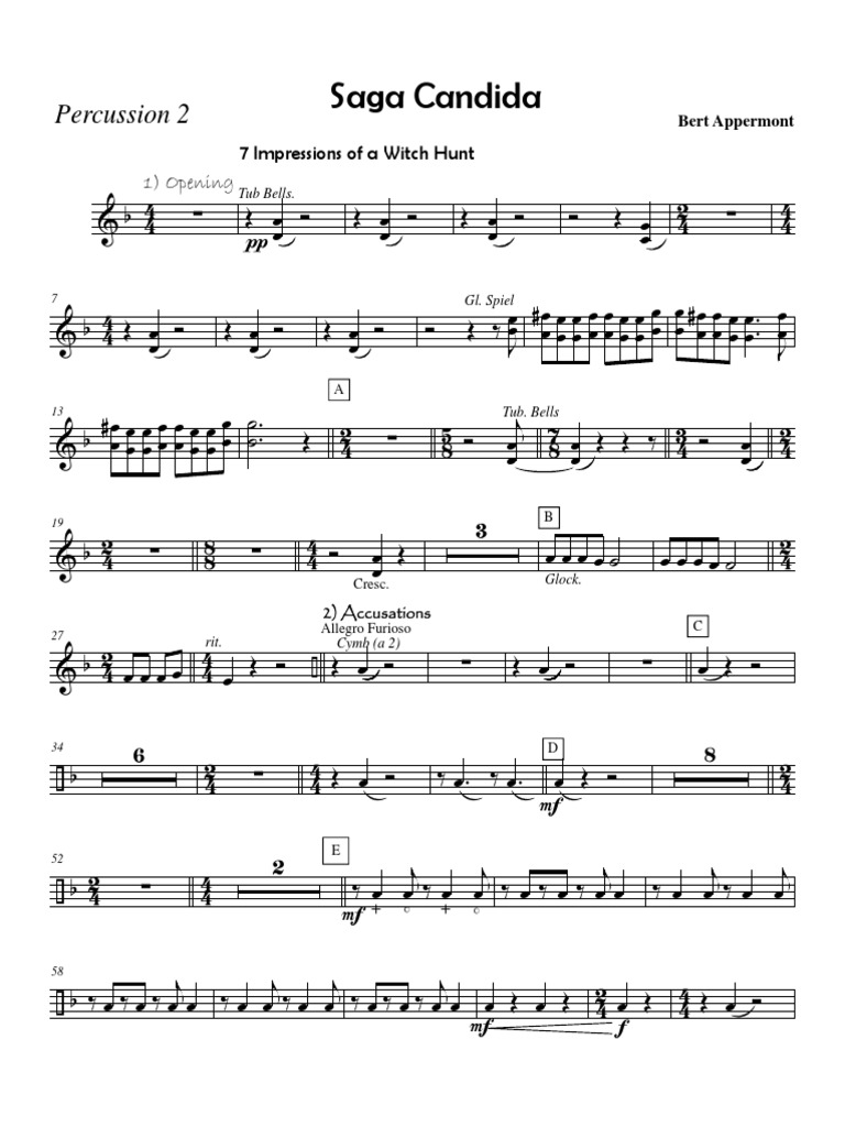 SAGA CANDIDA - Percussion 2 | PDF