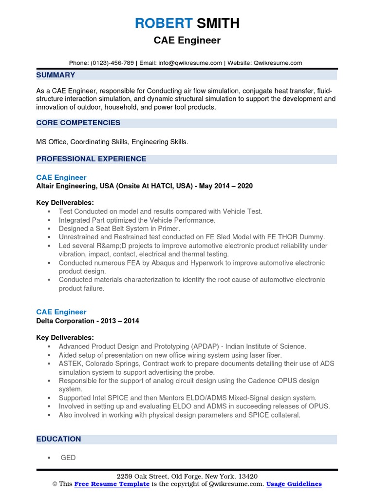 Cae Engineer 1603371086 | PDF