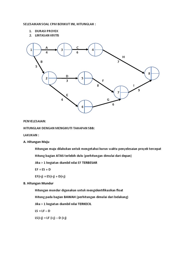 P5 Contoh Cara Penyelesaian Soal CPM | PDF
