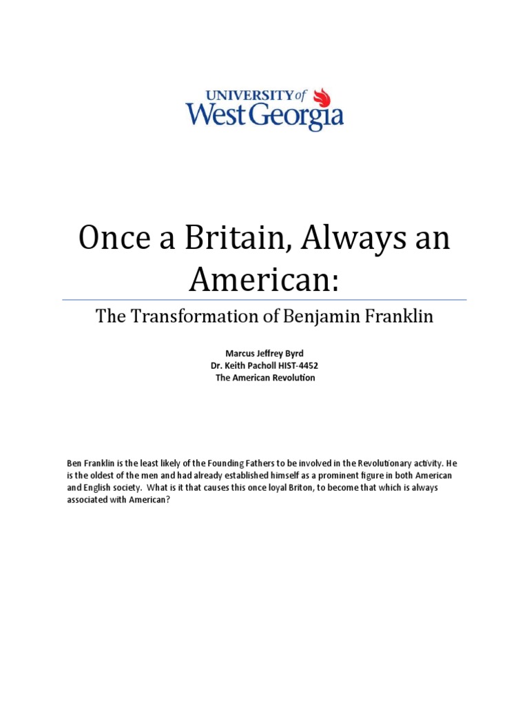 Franklin: Loyalist to American Icon | PDF | Benjamin Franklin ...