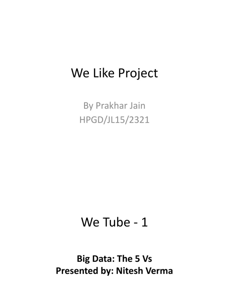 We Like Project: by Prakhar Jain HPGD/JL15/2321 | PDF | Big Data | Résumé