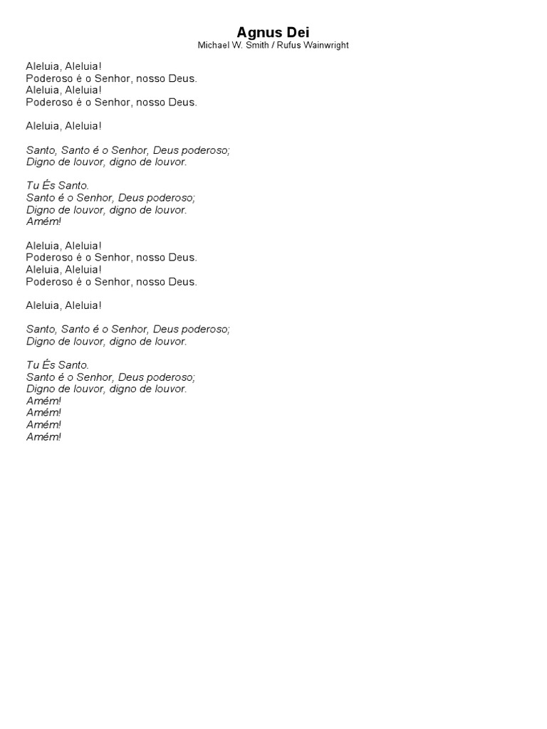 Agnus Dei - Letra | PDF