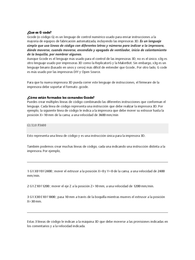 Codigos G Marlin | PDF | Impresión 3d | Impresora (Computación)