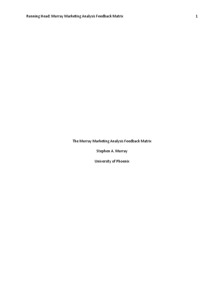 The Murray Planning Matrix | PDF | Marketing Strategy | Business