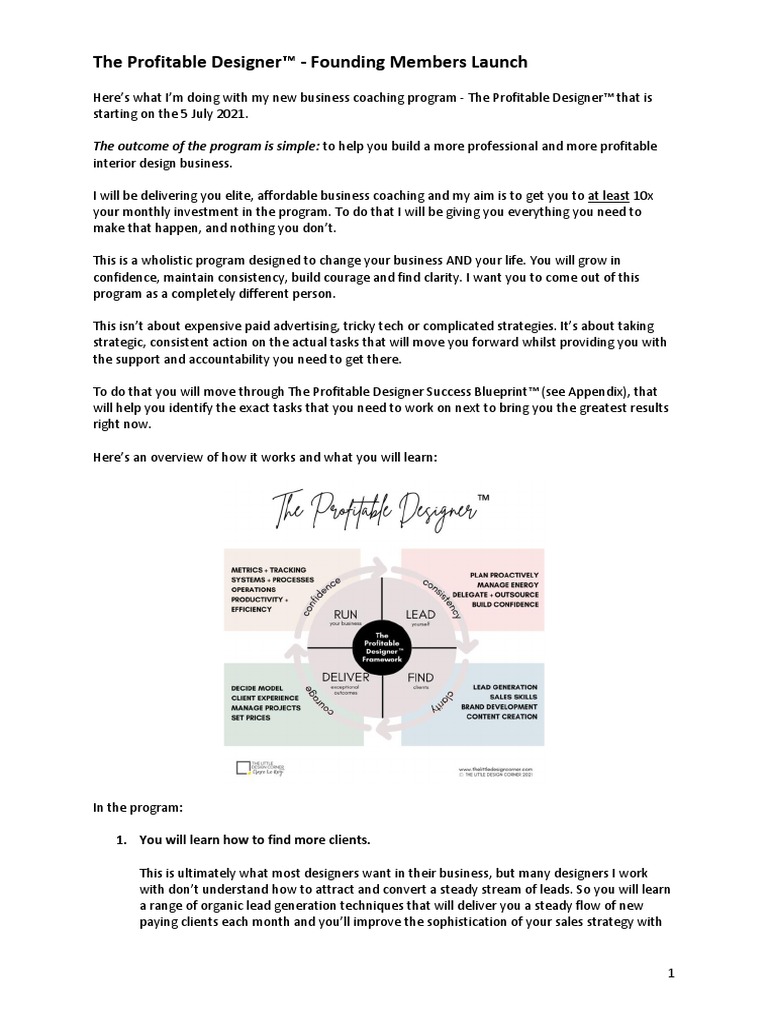 The Profitable Designer Founding Members | PDF | Pricing | Brand