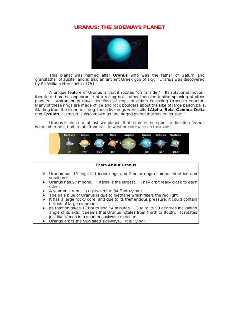 The Sideways Planet: Unique Features and Facts about Uranus' Rotational ...