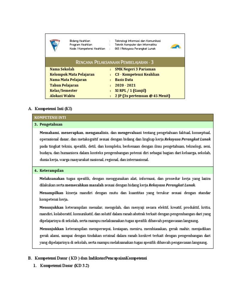 RPP Basis Data | PDF