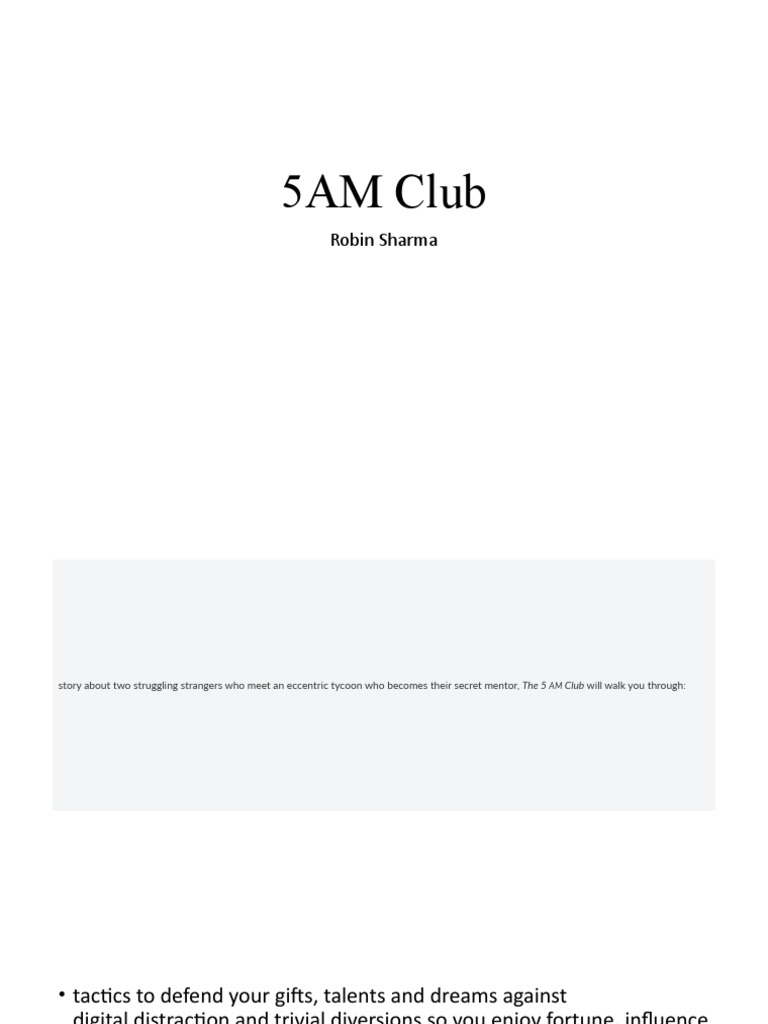 5AM Club | PDF | Reason | Human Nature