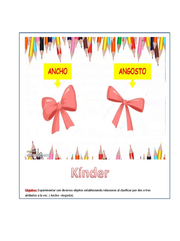 Ancho y Angosto Kinder PDF | PDF