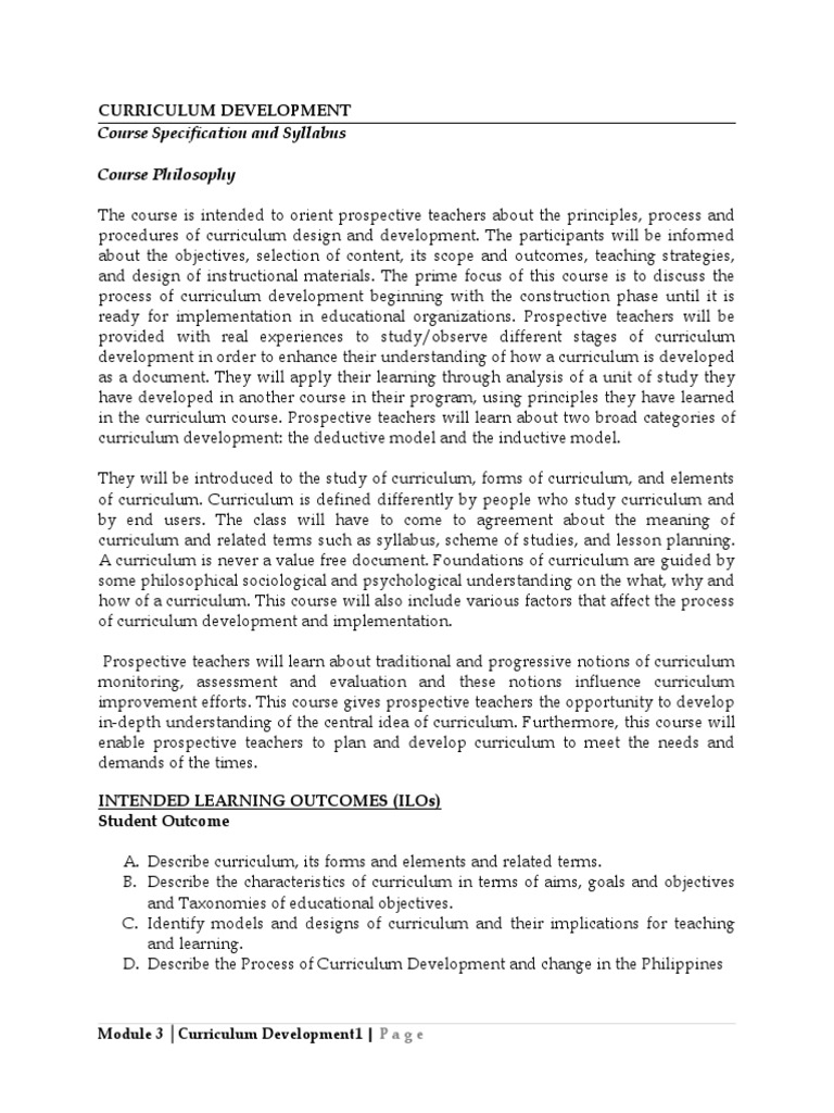 Module 3 Curriculum Developmentx | PDF | Curriculum | Educational ...