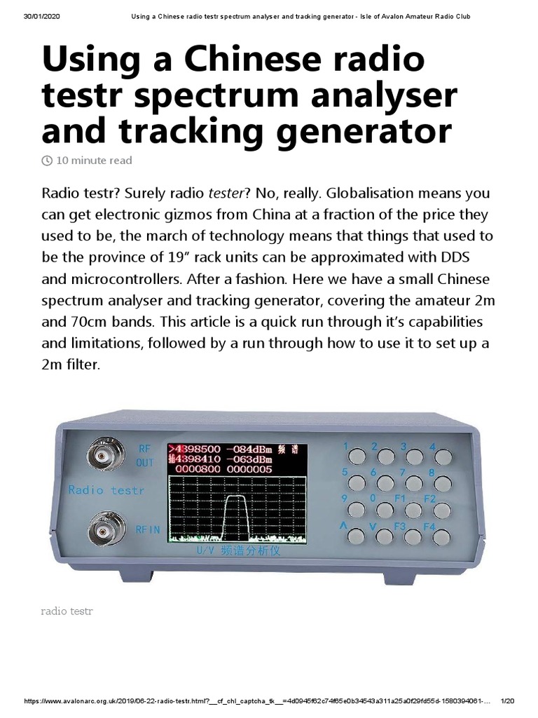 Chinese Spectrum Analyzer Usage Guide | PDF | Radio Spectrum | Radio