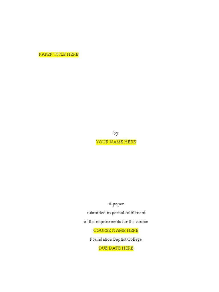 Turabian Template | PDF