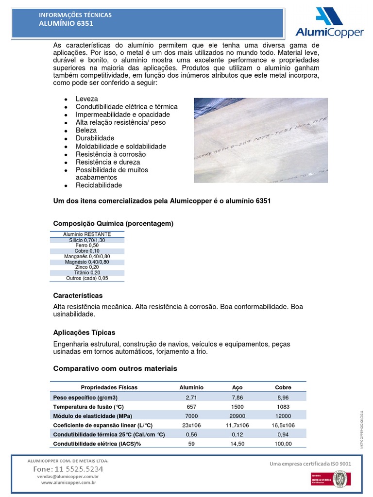 Aluminio Astm 6351 | PDF