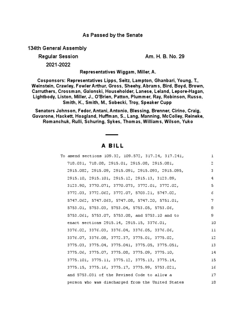 House Bill 29 | PDF | Criminal Record | Crime & Violence