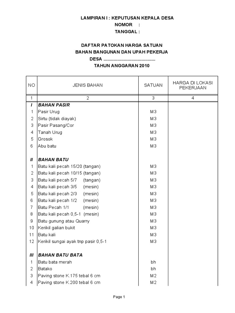 Analisa Sni 2018 New | PDF