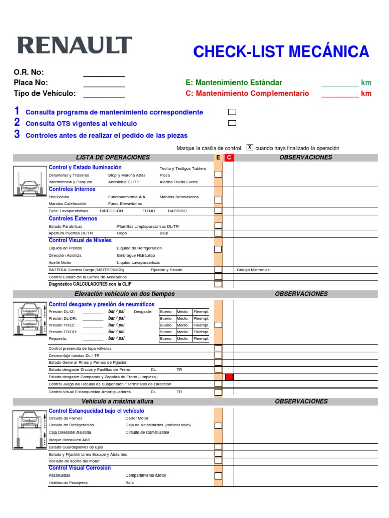Check List Mecánica V2 | PDF | Presión | Ingeniería mecánica