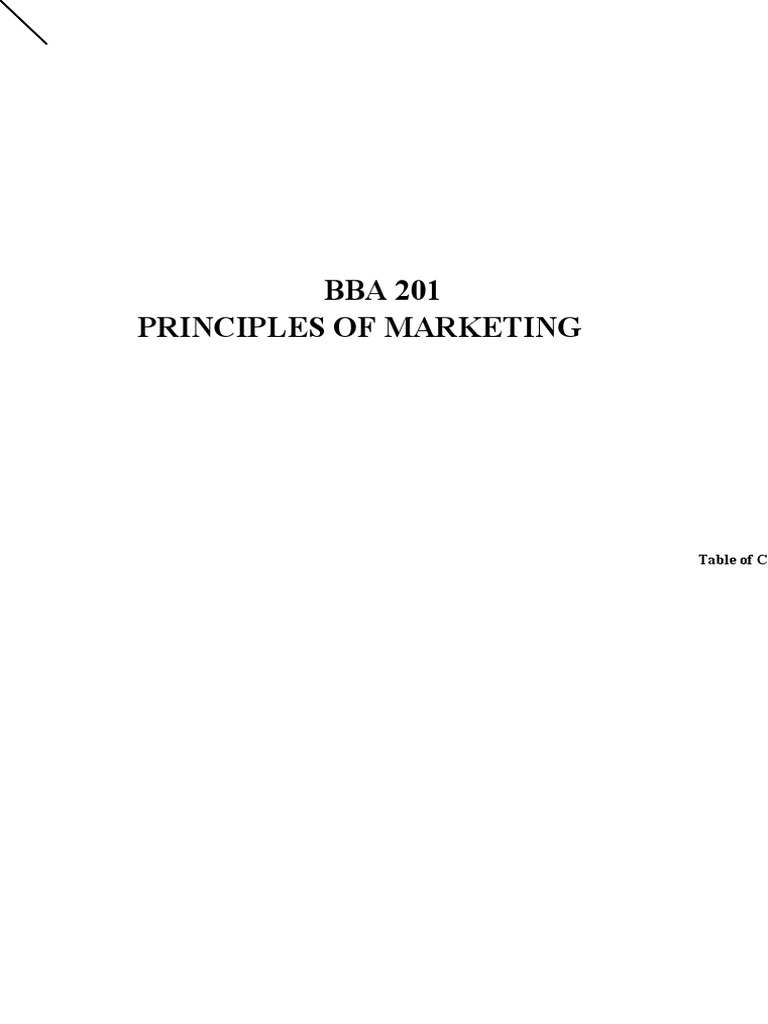 Bba 201 Principles of Marketing-1 | PDF | Marketing | Sales
