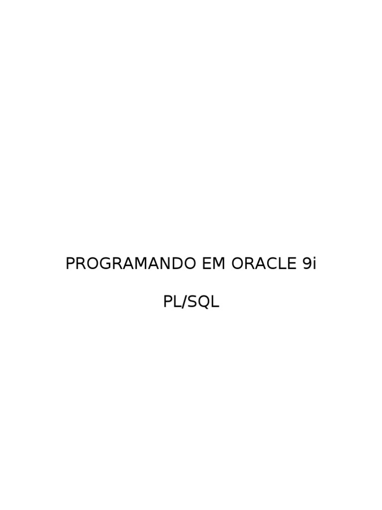 Apostila PL SQL | PDF | Negócios