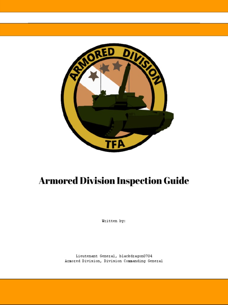 Armored Division Inspection Protocol Guide | PDF | Sergeant | Military Rank