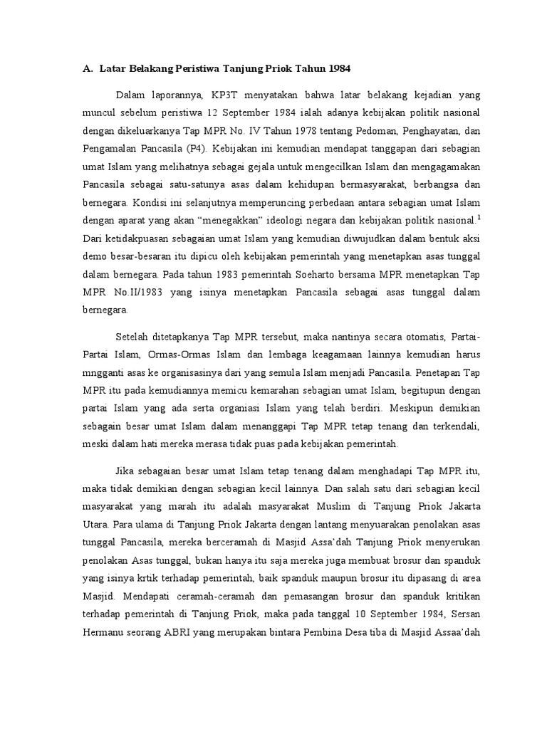 Kronologi Tragedi Tanjung Priok 1984 | PDF